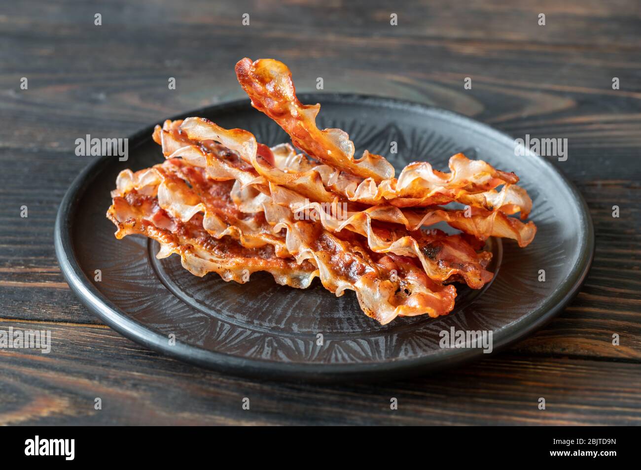 Close up heap fried bacon hi-res stock photography and images - Alamy