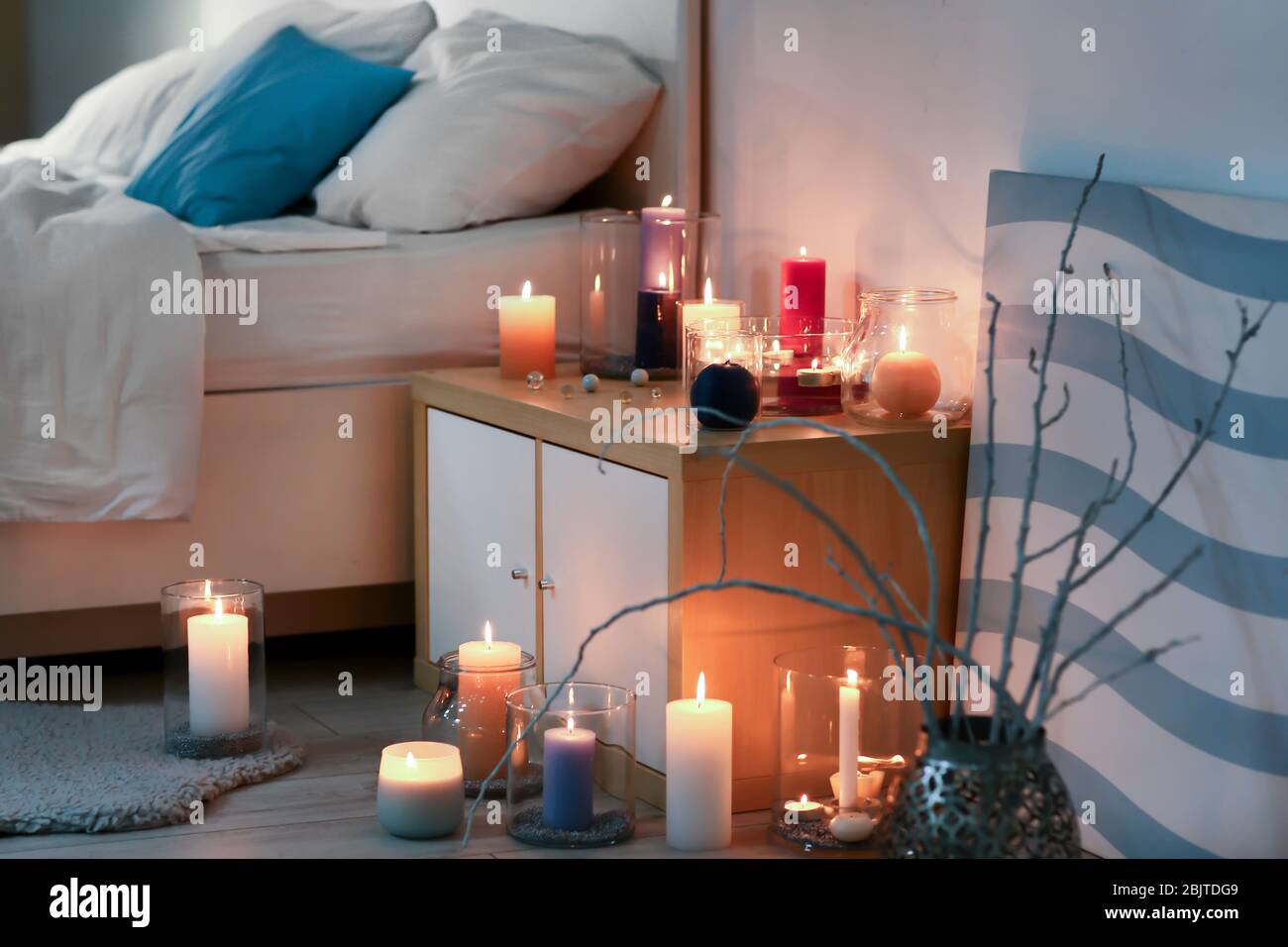 Cozy bedroom candles hi-res stock photography and images - Alamy