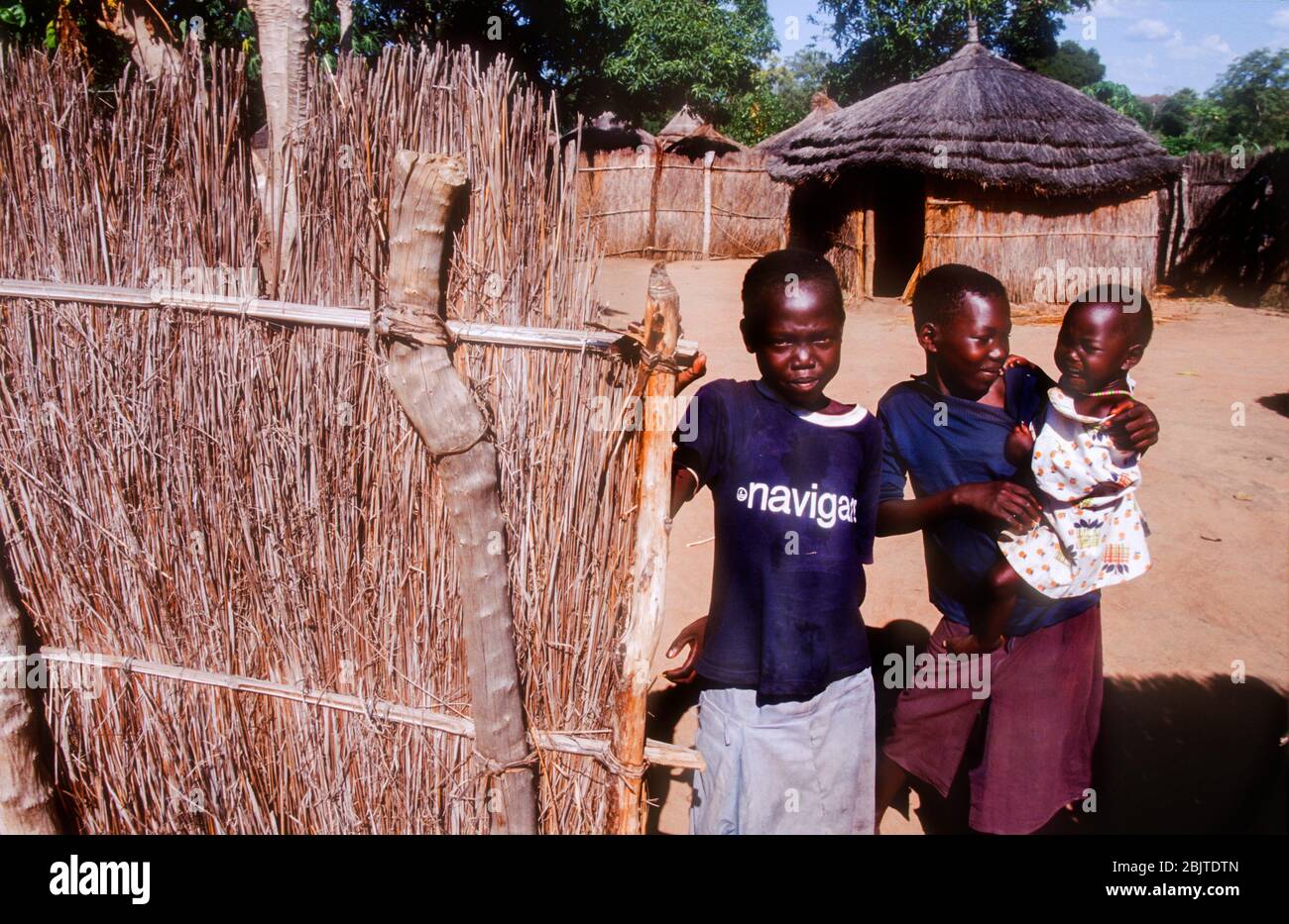 South Sudanese family in a village near Yei, Republic of South Sudan ...