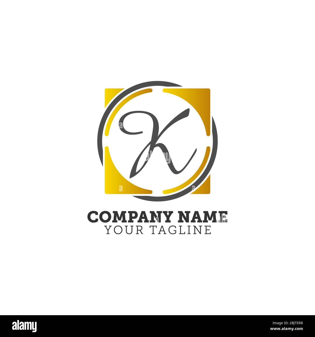 Creative modern elegant trendy unique artistic K initial based letter ...