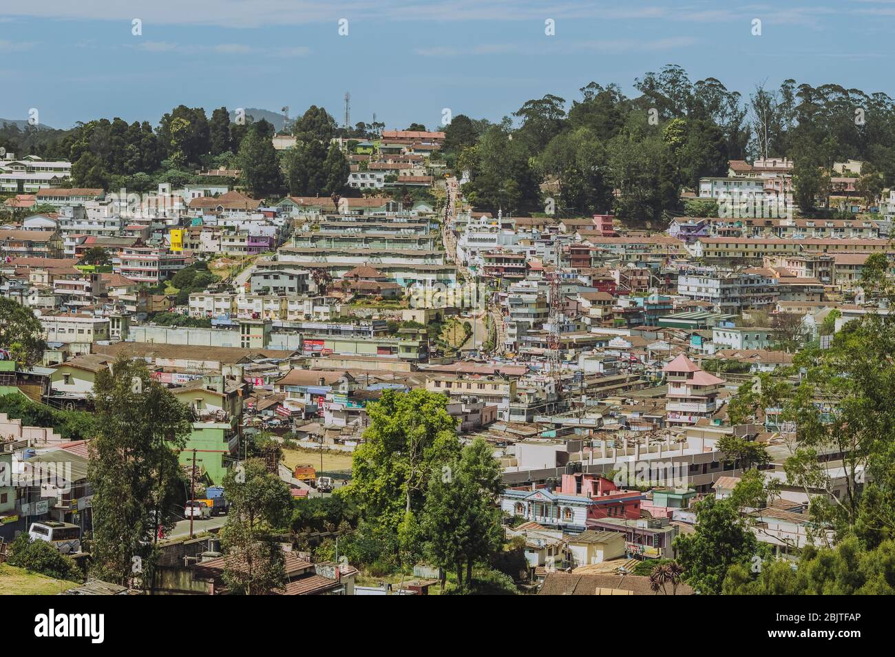 View of Ooty city of Tamil Nadu. A tourism place and the hill station ...