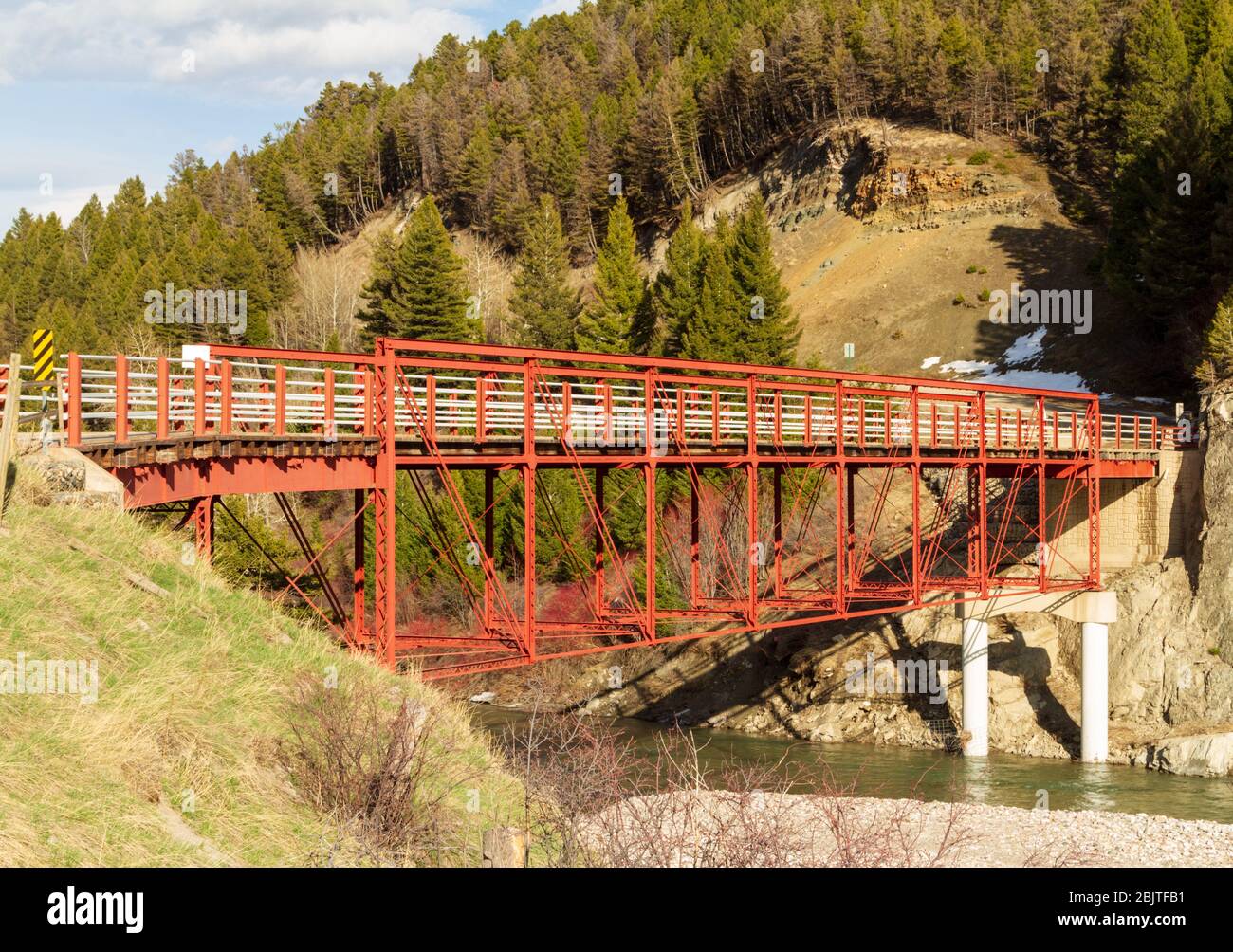The historic pin-connected Pratt half-deck truss Dearborn River High ...