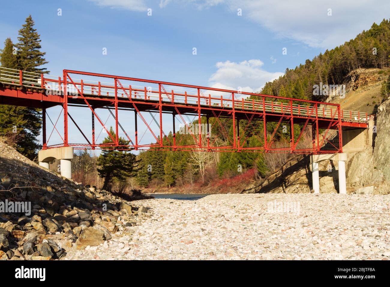 The historic pin-connected Pratt half-deck truss Dearborn River High ...