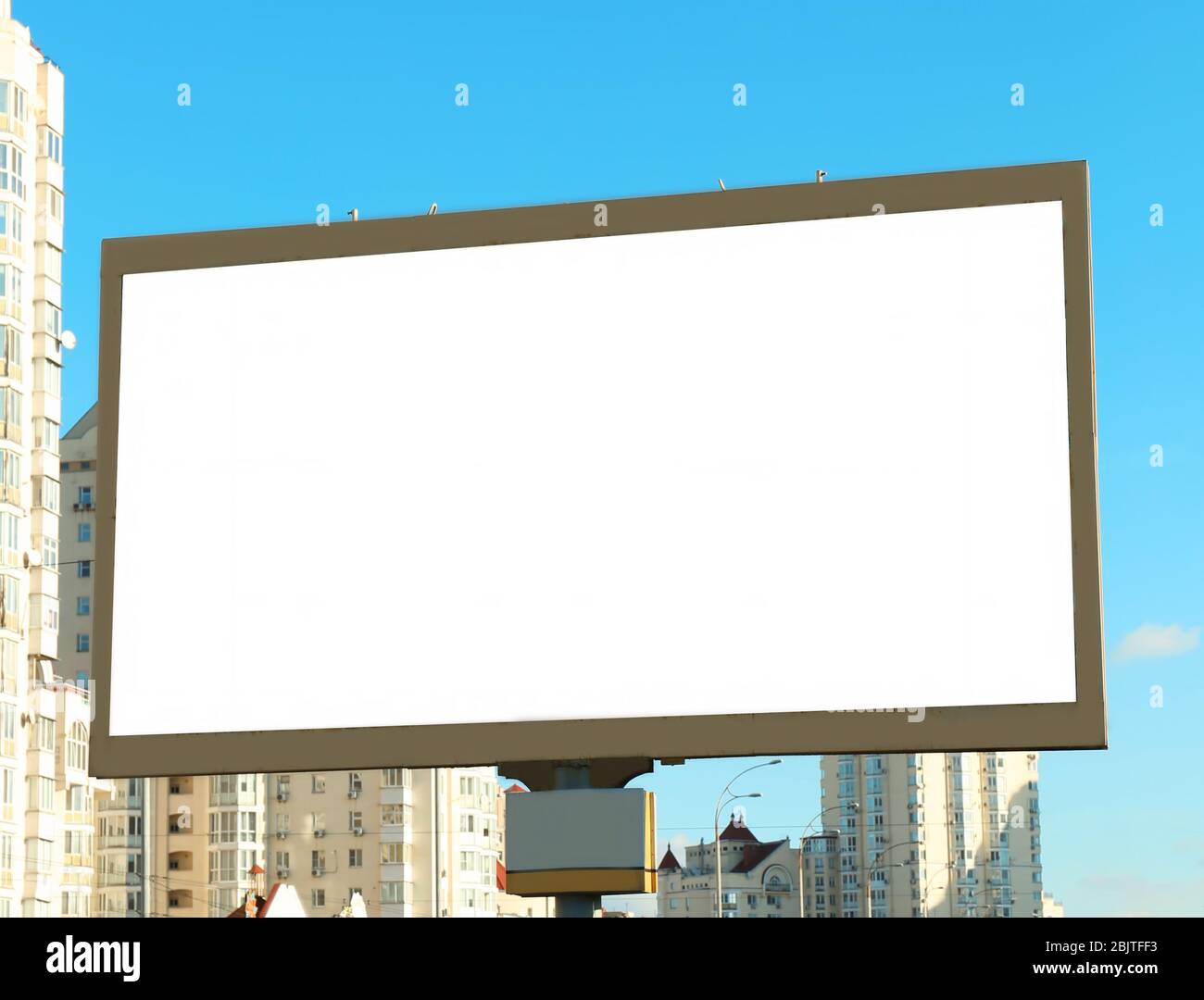 Blank advertising board on city street Stock Photo - Alamy