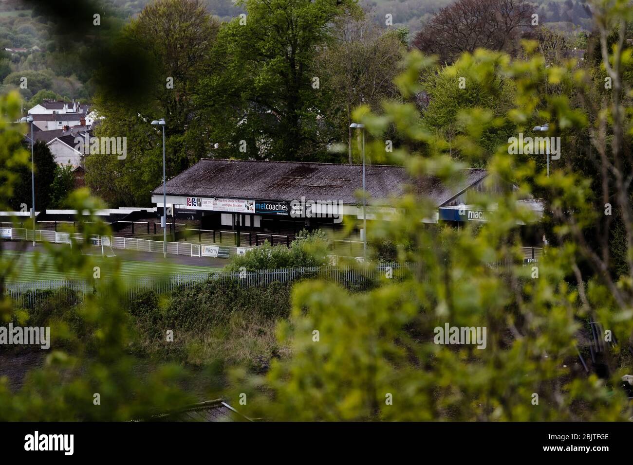 MERTHYR TYDFIL, WALES - 29 APRIL 2020 - Penydarren Park football ground ...
