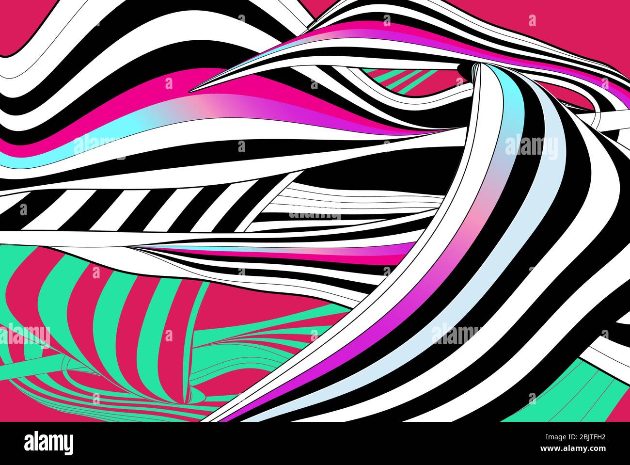 Multi-colored abstract pattern of different waves and shapes. Template ...