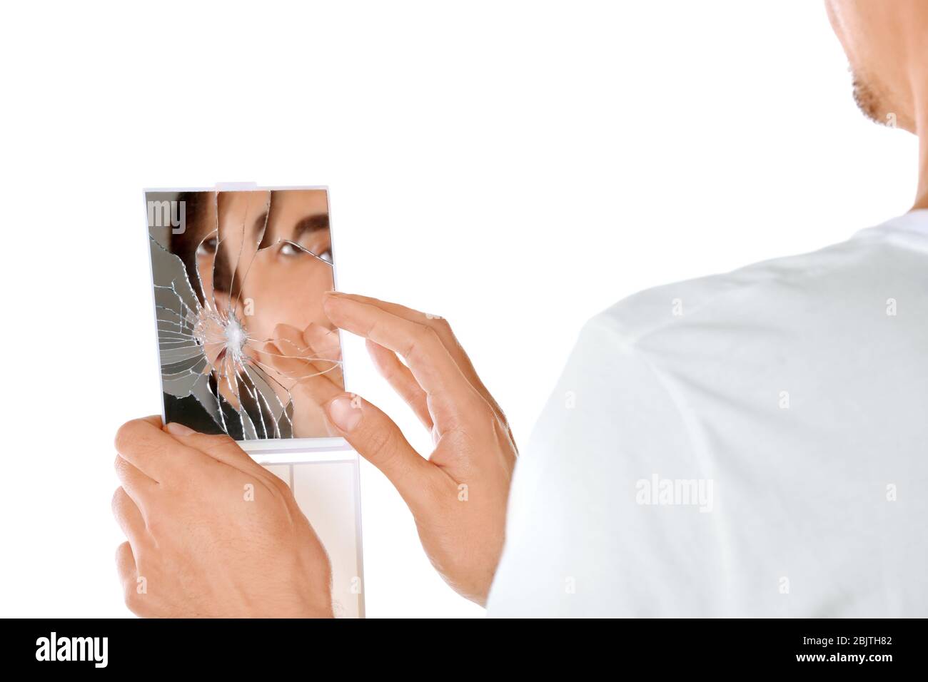 Broken mirror face man hi-res stock photography and images - Alamy