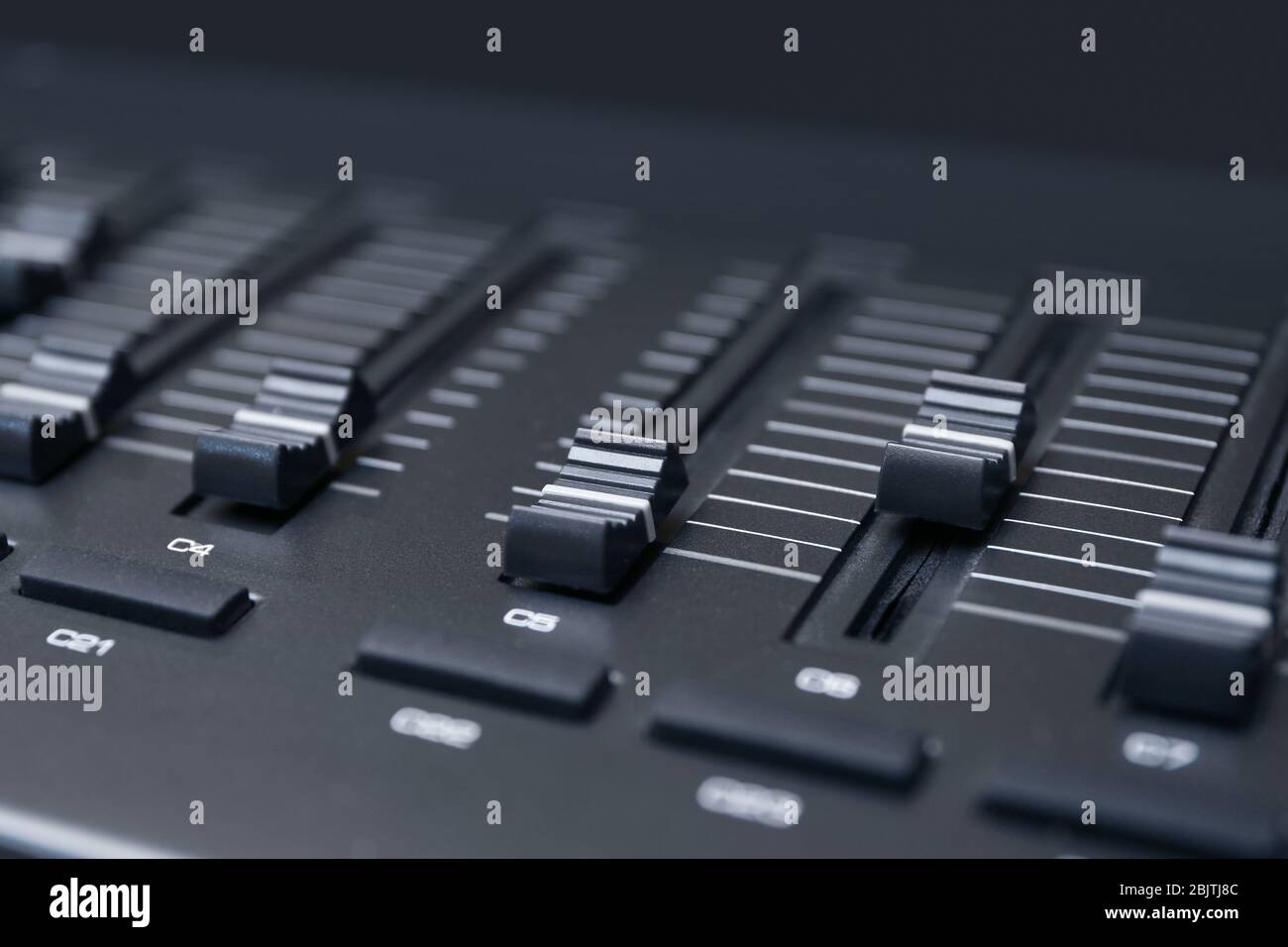 Multi-channel mixer at radio station, closeup Stock Photo - Alamy