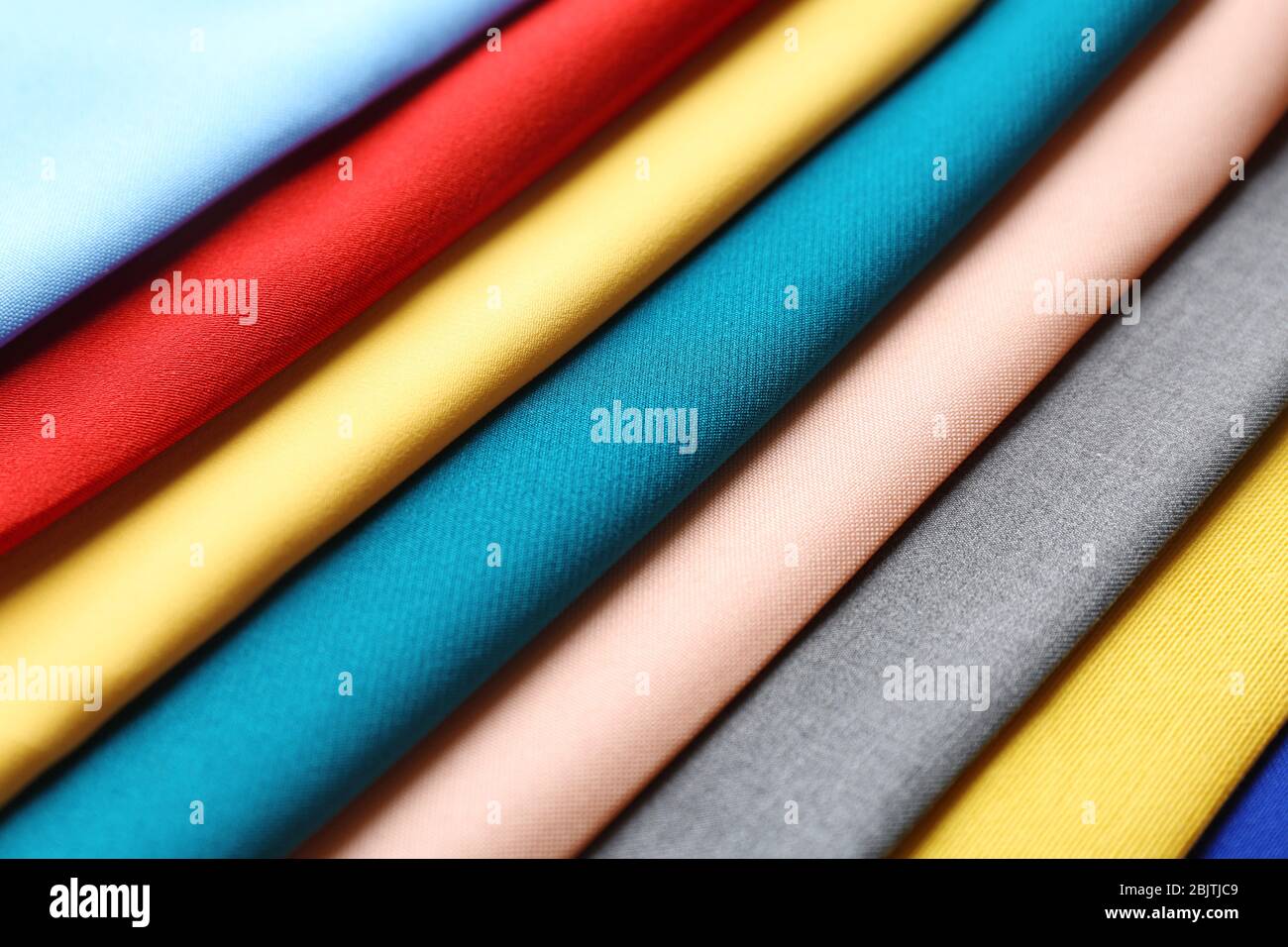 Colorful fabric samples, closeup Stock Photo - Alamy