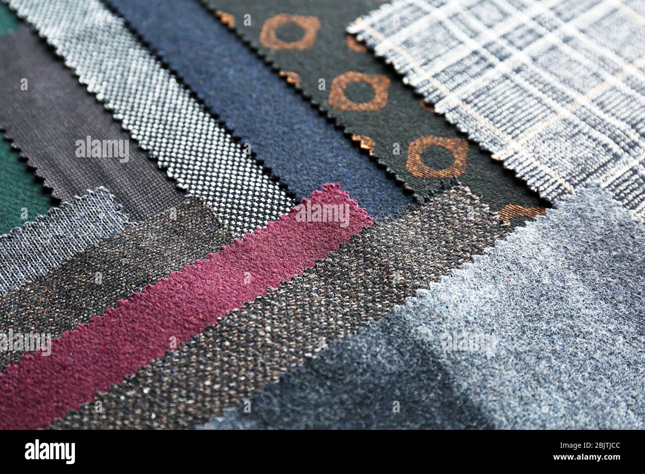Fabric samples with different patterns, closeup Stock Photo - Alamy