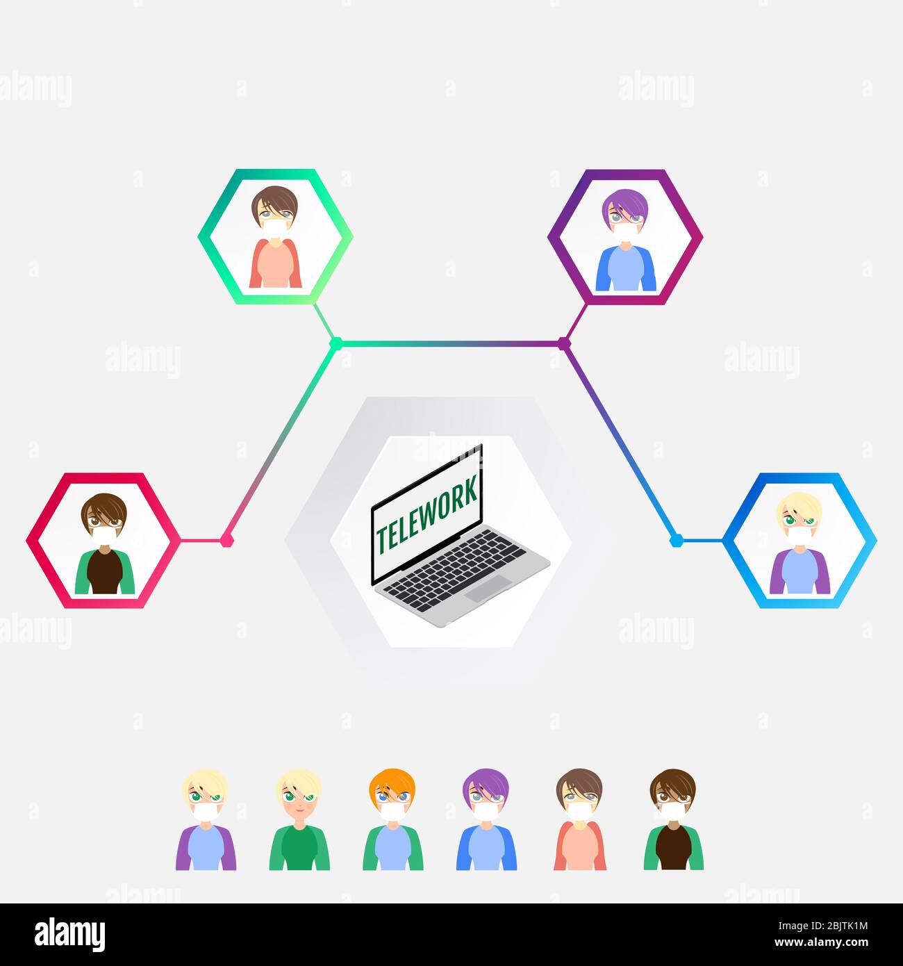 Telework. Remote work as a new work order and lifestyle Stock Vector ...