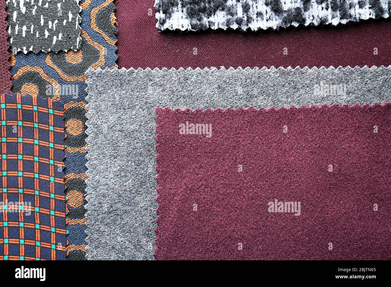 Top view of colorful fabric samples Stock Photo - Alamy