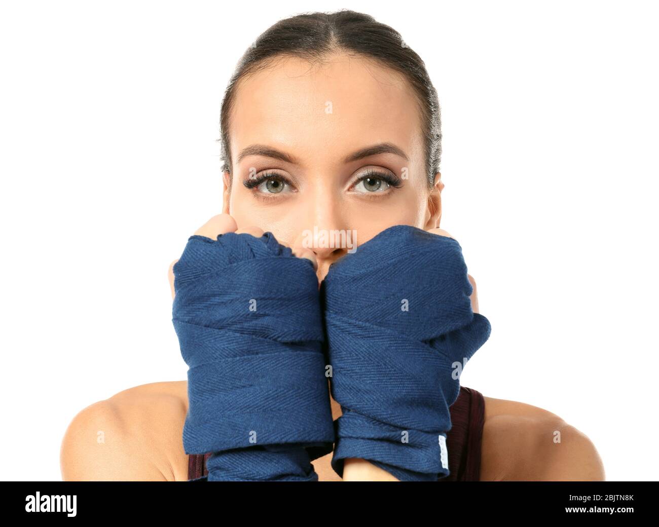 Woman boxer on white background hi-res stock photography and images - Alamy