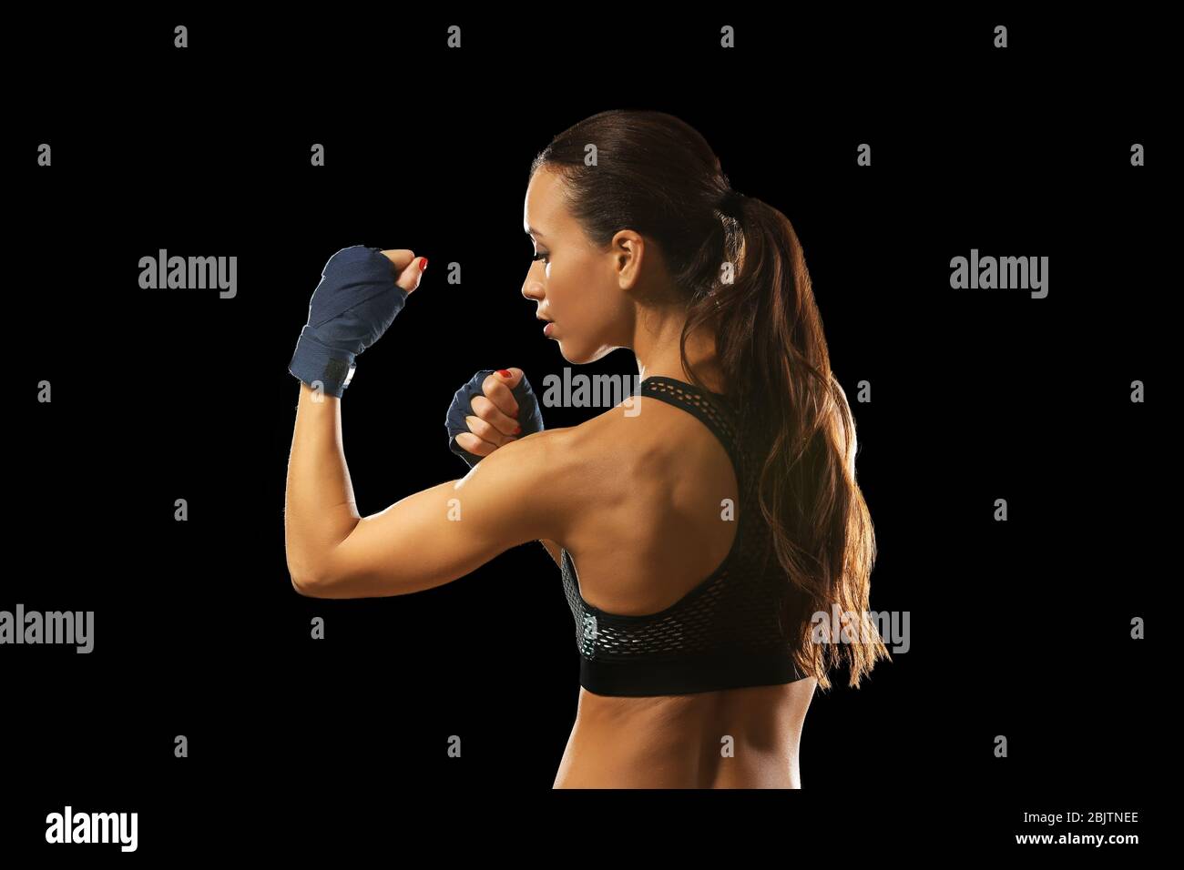 Woman boxer on black hi-res stock photography and images - Alamy
