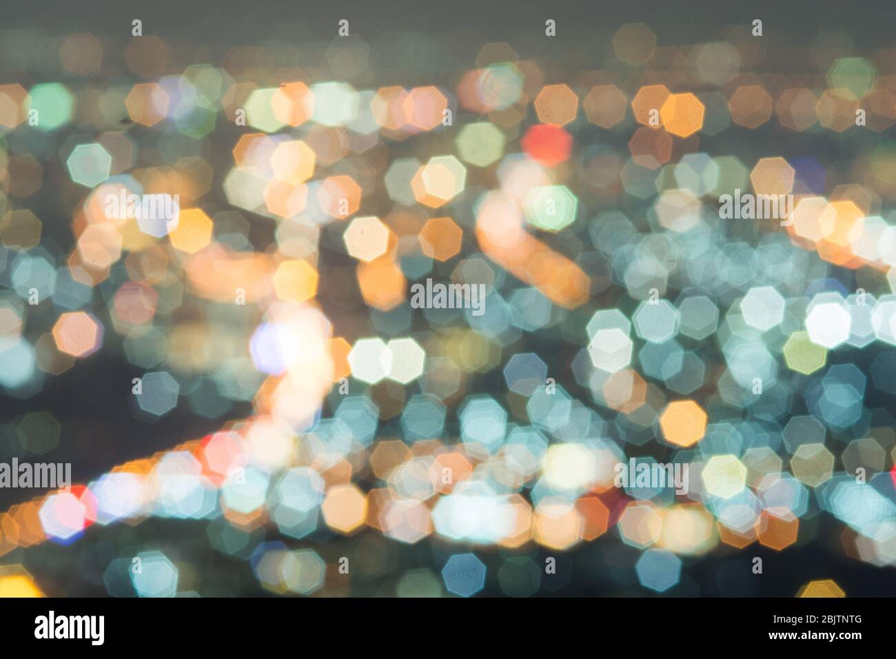 Abstract, Beautiful Bokeh landscape of city at night, Bokeh light and ...