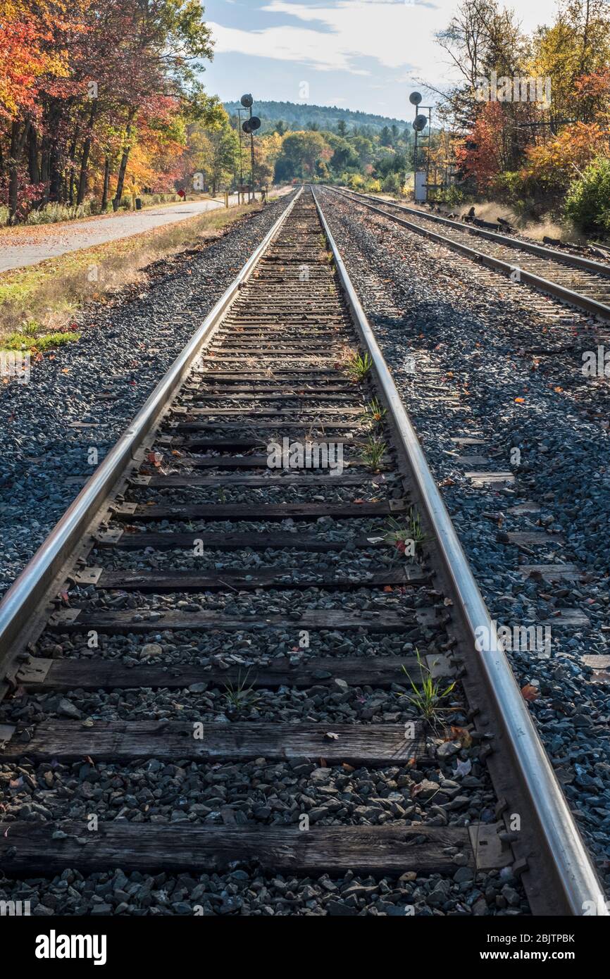 Railroad tracks that run near the Birch Hill Dam in Royalston ...