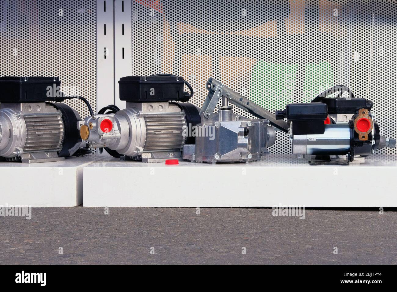 Modern electric machine motors at the exhibition Stock Photo - Alamy