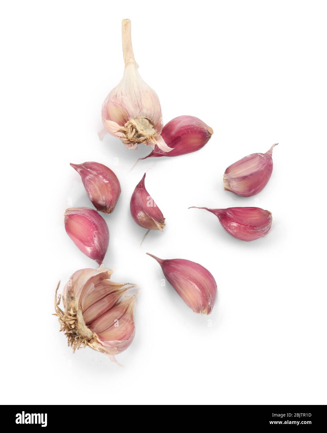 Fresh garlic on white background Stock Photo - Alamy