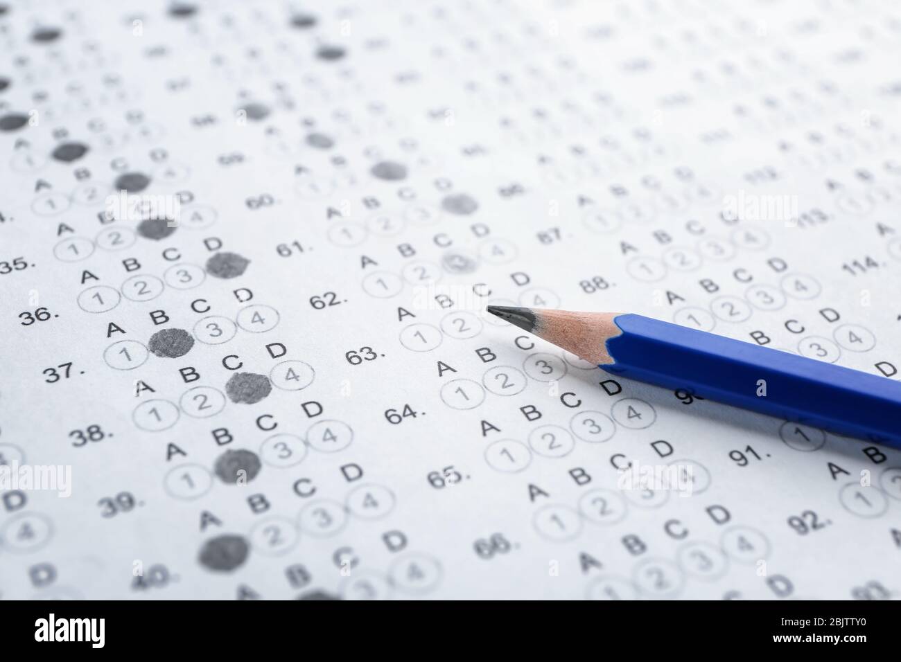 Exam form and pencil, closeup Stock Photo - Alamy