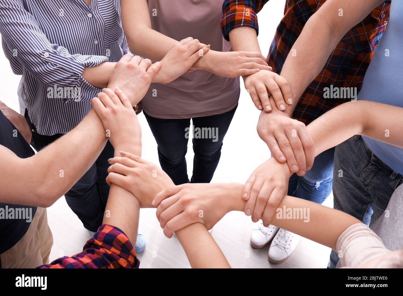 Young people making circle with their hands as symbol of unity Stock ...