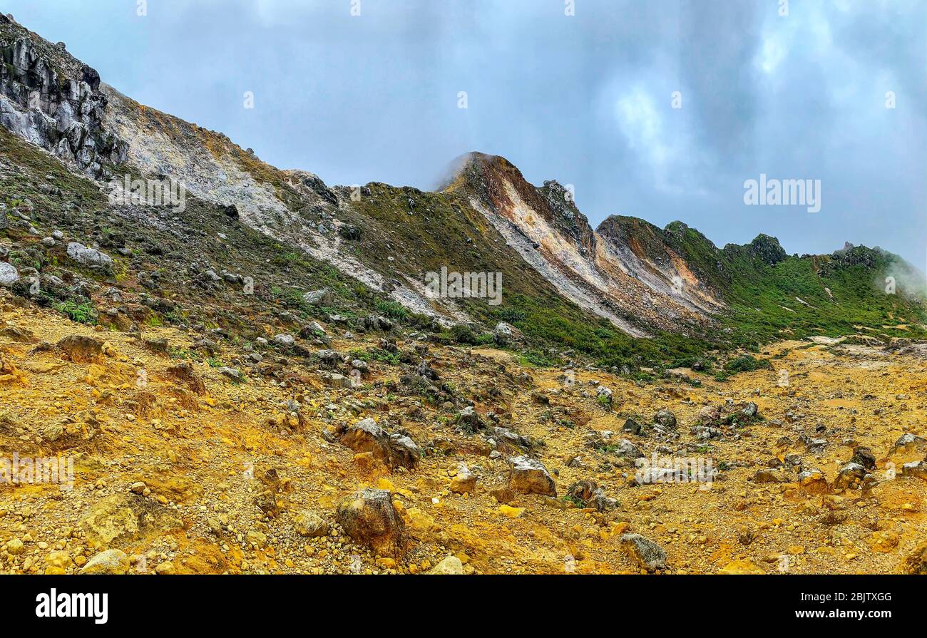 The View of Sibayak Volcano in Sumatra Island, Indonesia Stock Photo ...