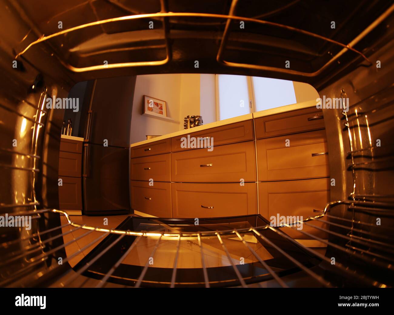 Modern empty oven, view from inside Stock Photo - Alamy