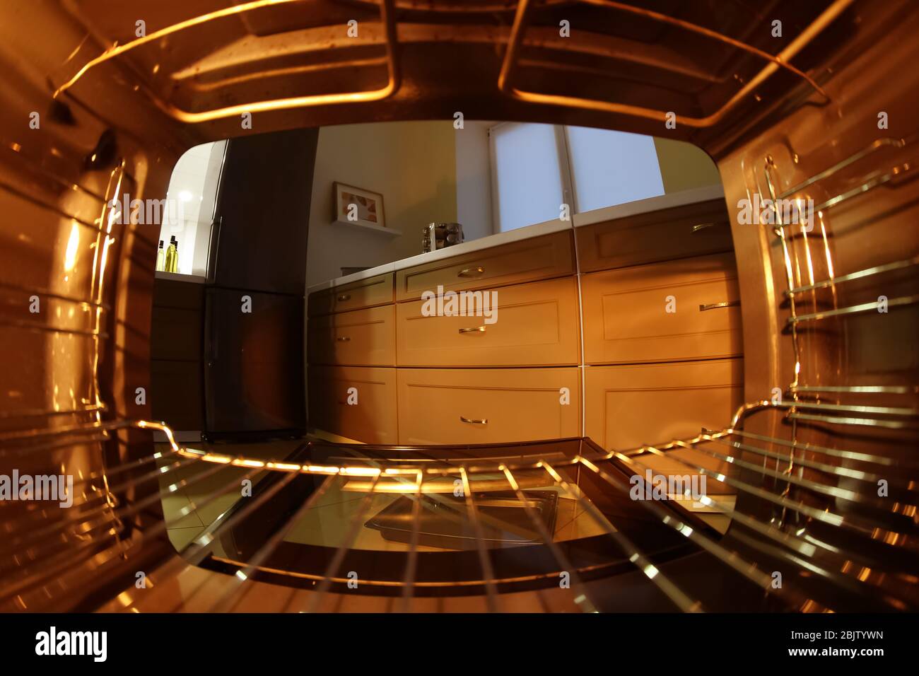 Modern empty oven, view from inside Stock Photo - Alamy