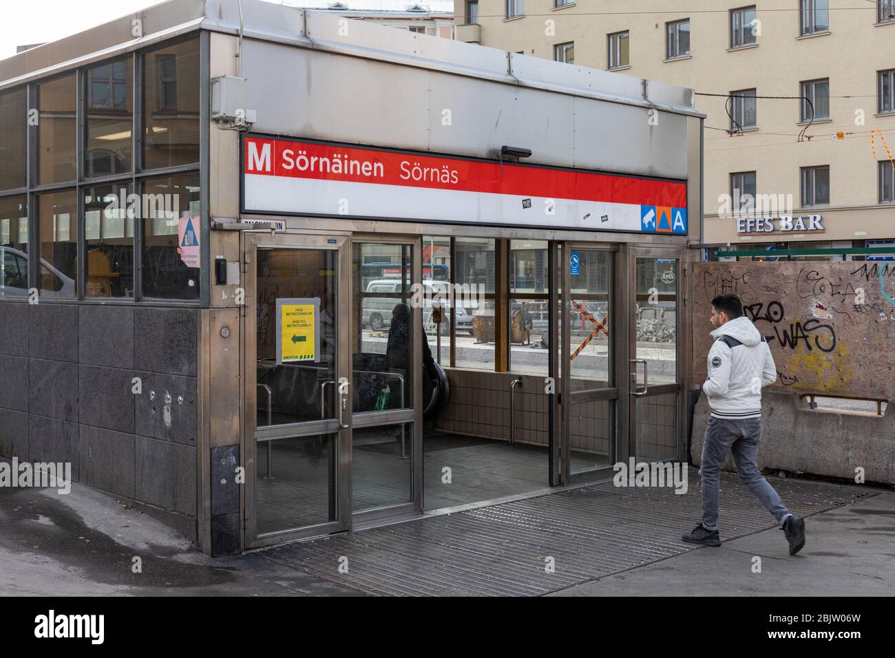 Sörnäinen metro station entrance in Helsinki, Finland Stock Photo - Alamy