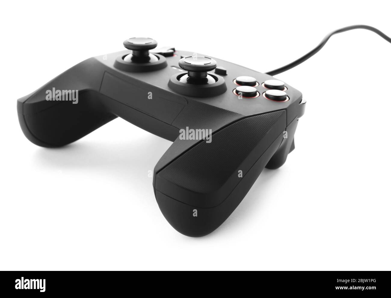 Video game controller on white background Stock Photo - Alamy