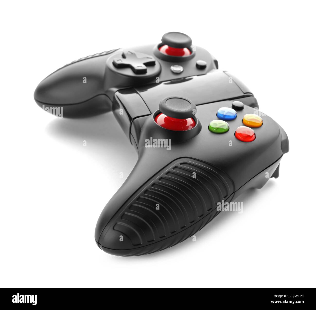Video game controller on white background Stock Photo - Alamy