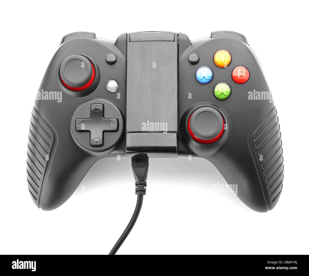 Video game controller on white background Stock Photo - Alamy