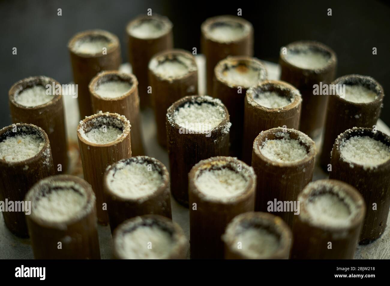 Putu bambu sale at street food market, Indonesia Traditional Cake Stock ...
