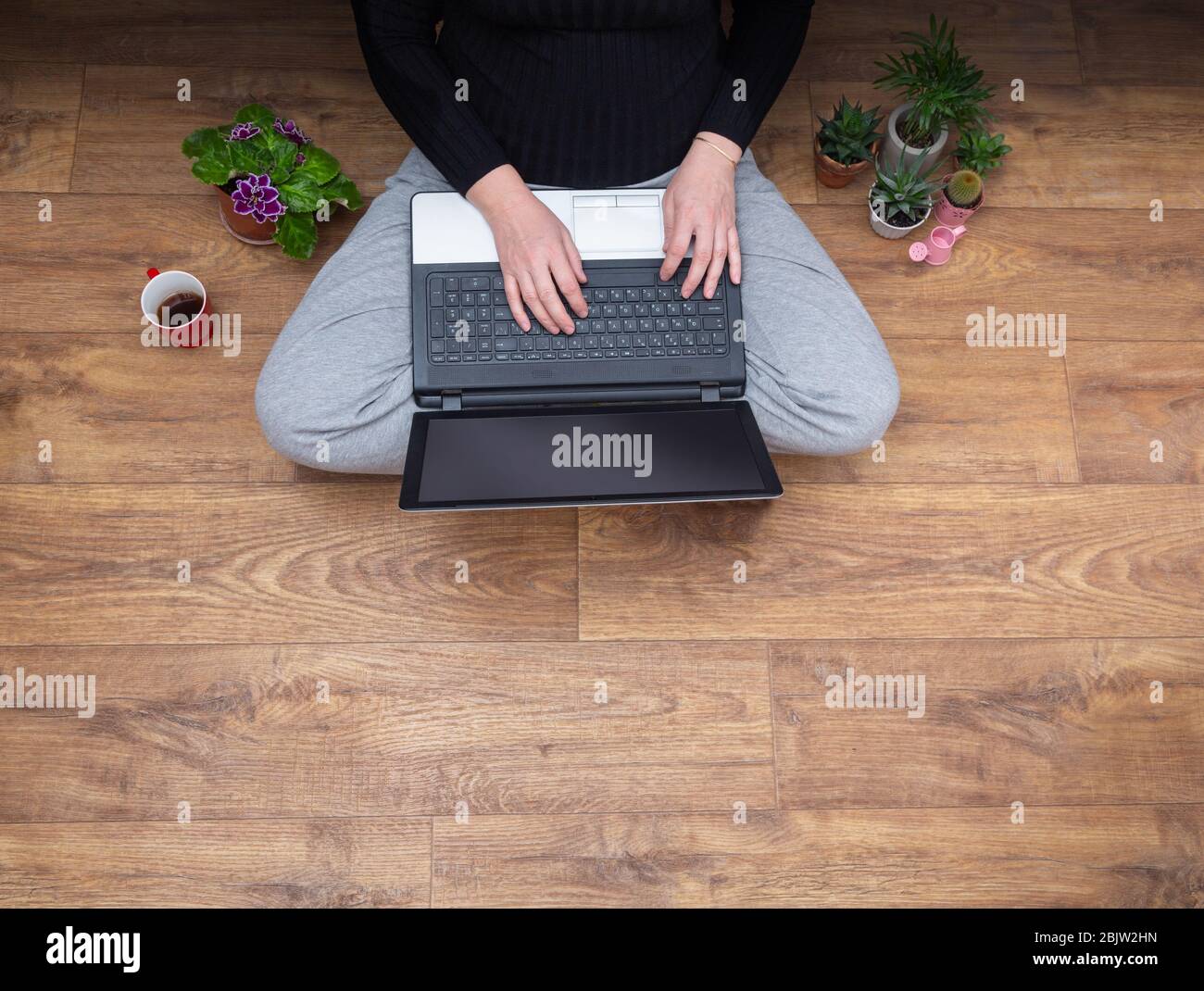 Girl on lap top computer hi-res stock photography and images - Alamy