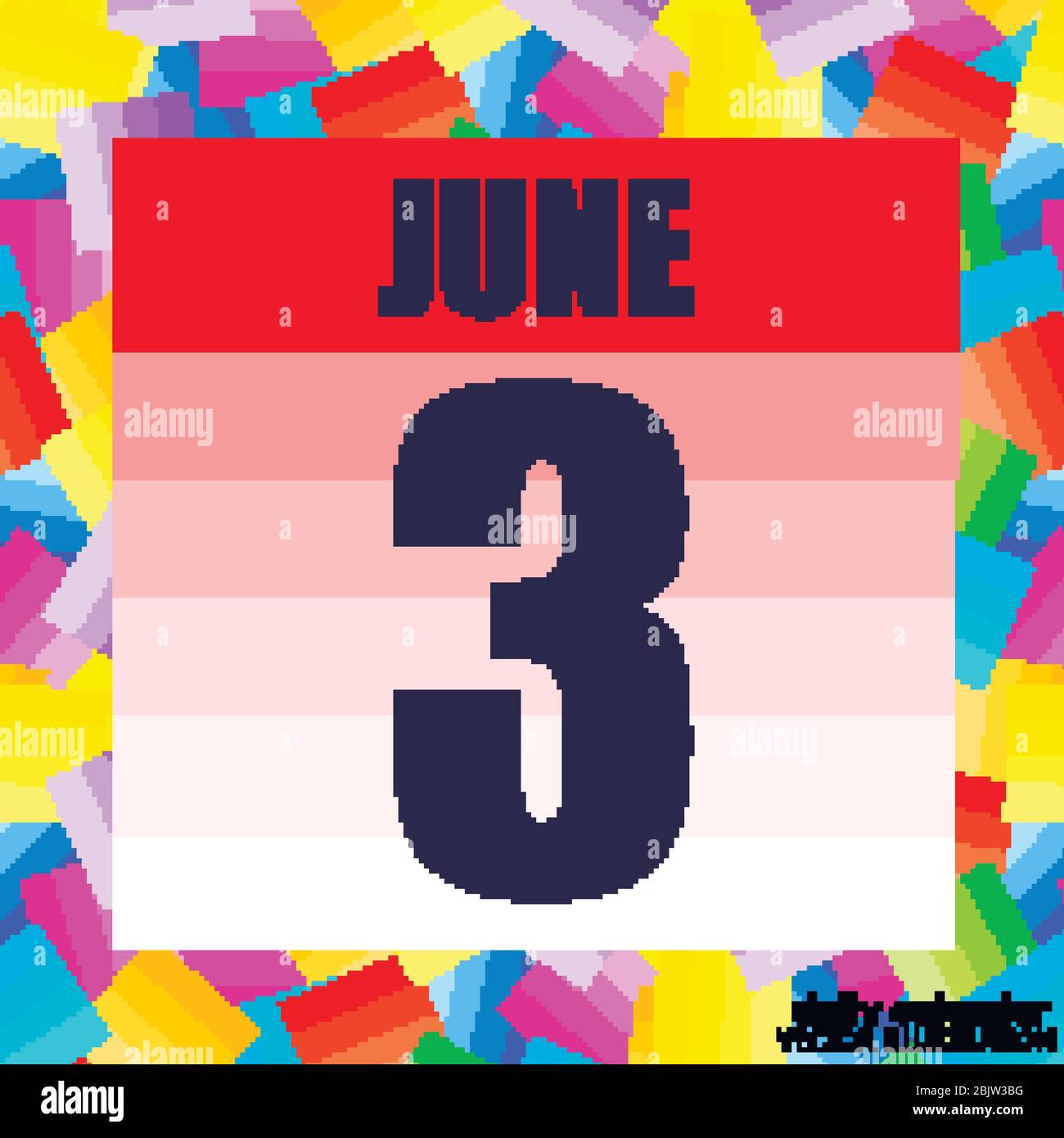 June 3 icon. For planning important day. Banner for holidays and ...