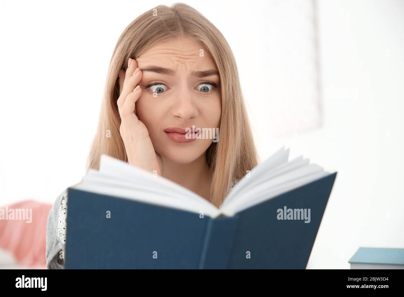 Stressed student preparing for exam indoors Stock Photo - Alamy