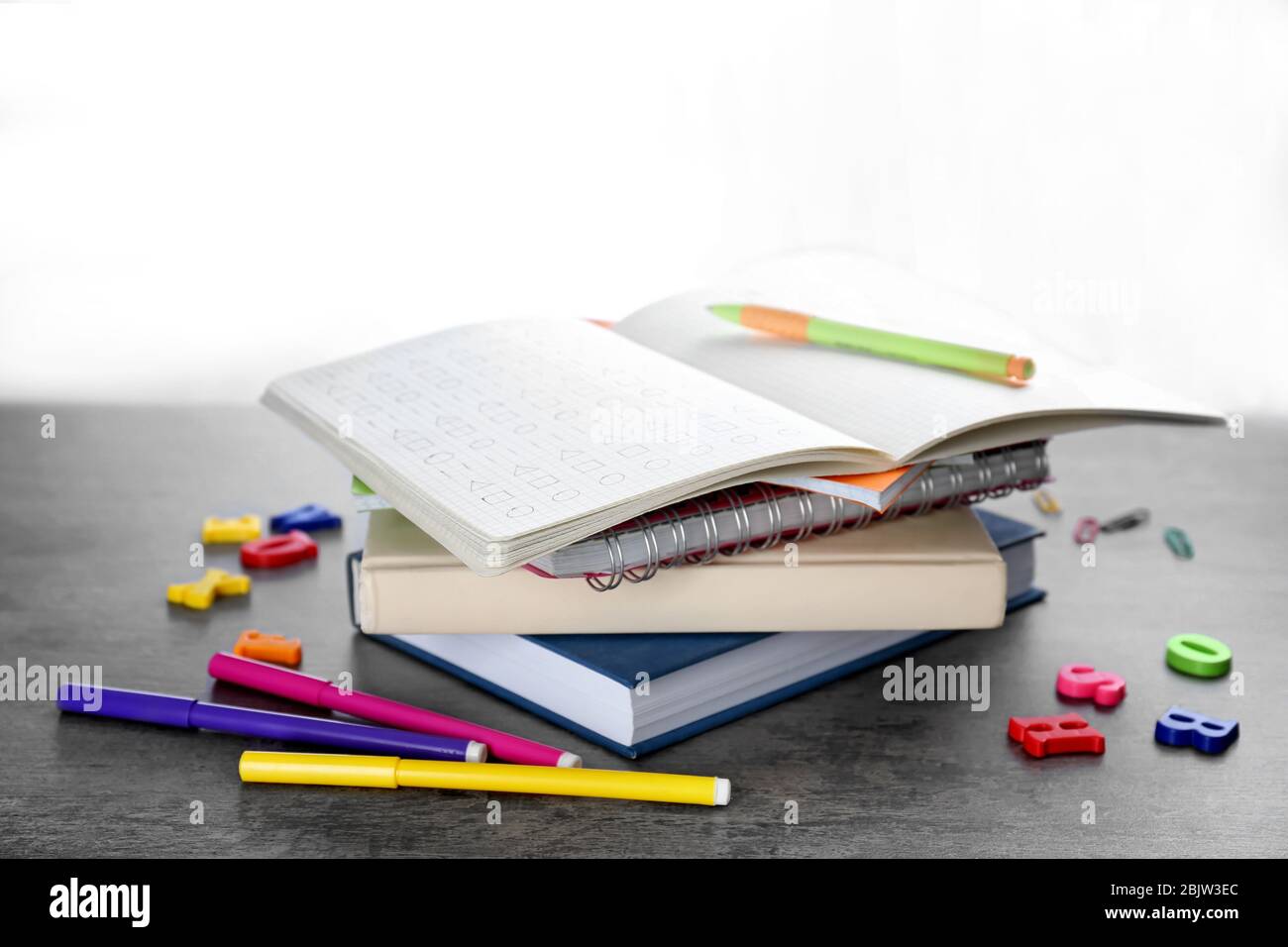 Pile of homework hi-res stock photography and images - Alamy