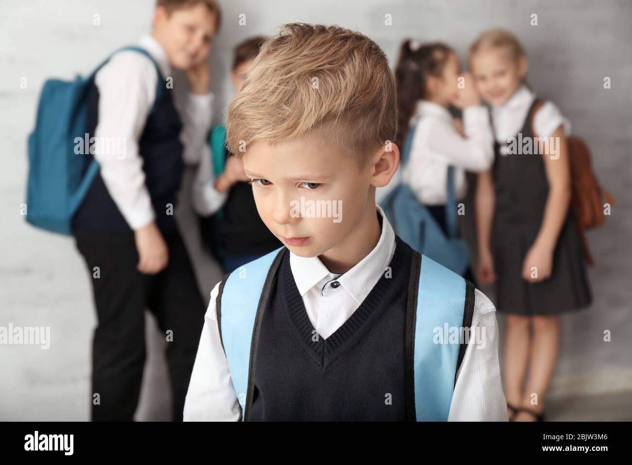 Children bullying their classmate indoors Stock Photo - Alamy