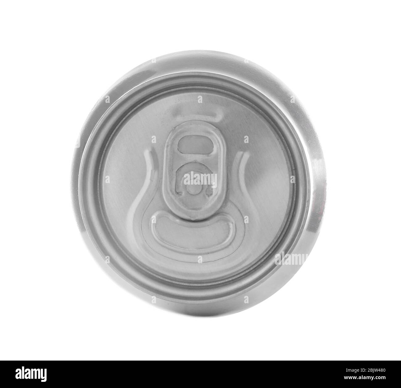 Top view of aluminum can on white background Stock Photo - Alamy