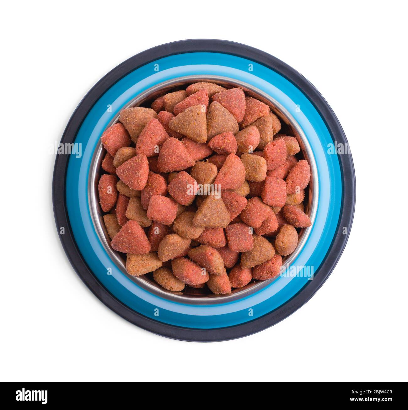 Full Dog Food In Bowl Top View Isolated on White Stock Photo - Alamy