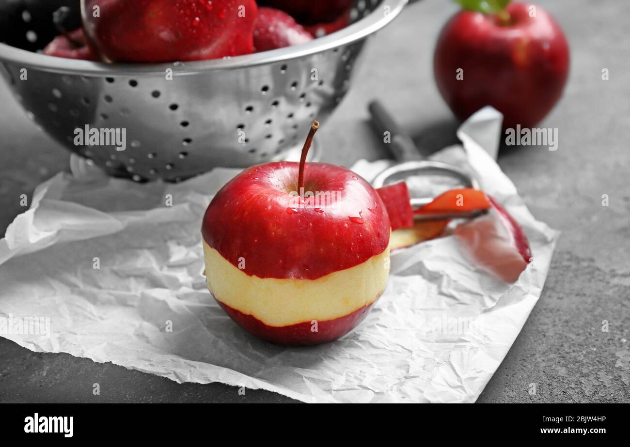 Wet apple red peel hi-res stock photography and images - Alamy