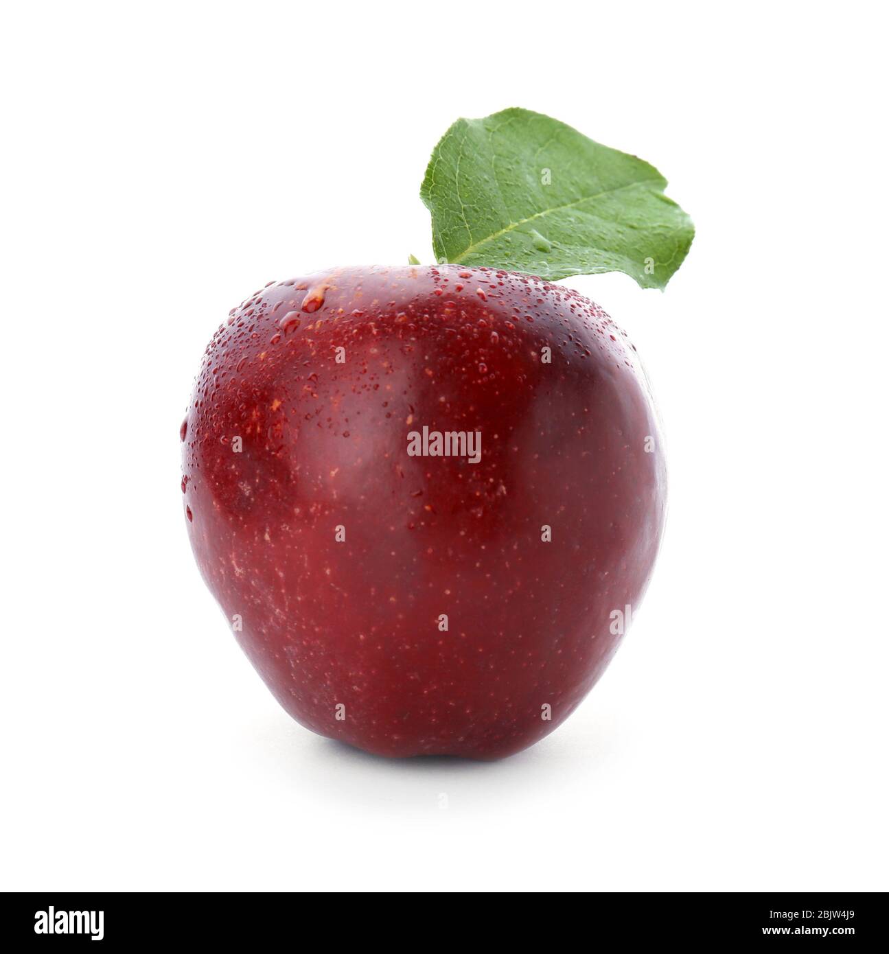 Ripe red apple on white background Stock Photo - Alamy