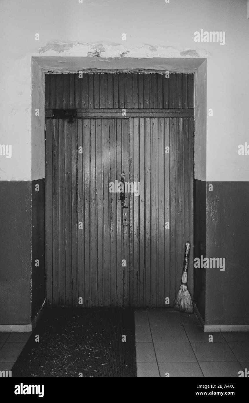 Stucco and wood house Black and White Stock Photos & Images - Alamy