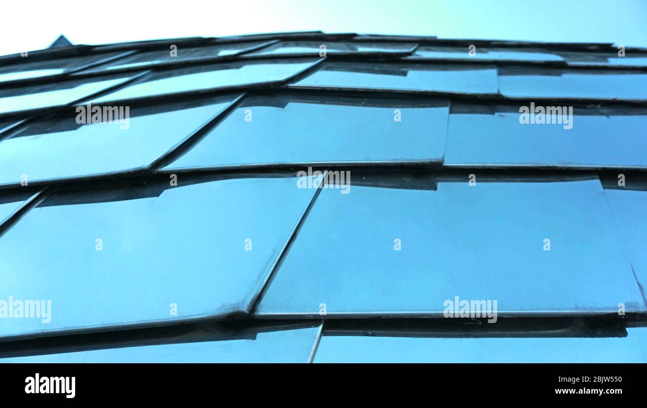 Metal plates layered on the top of each other, modern abstract design ...