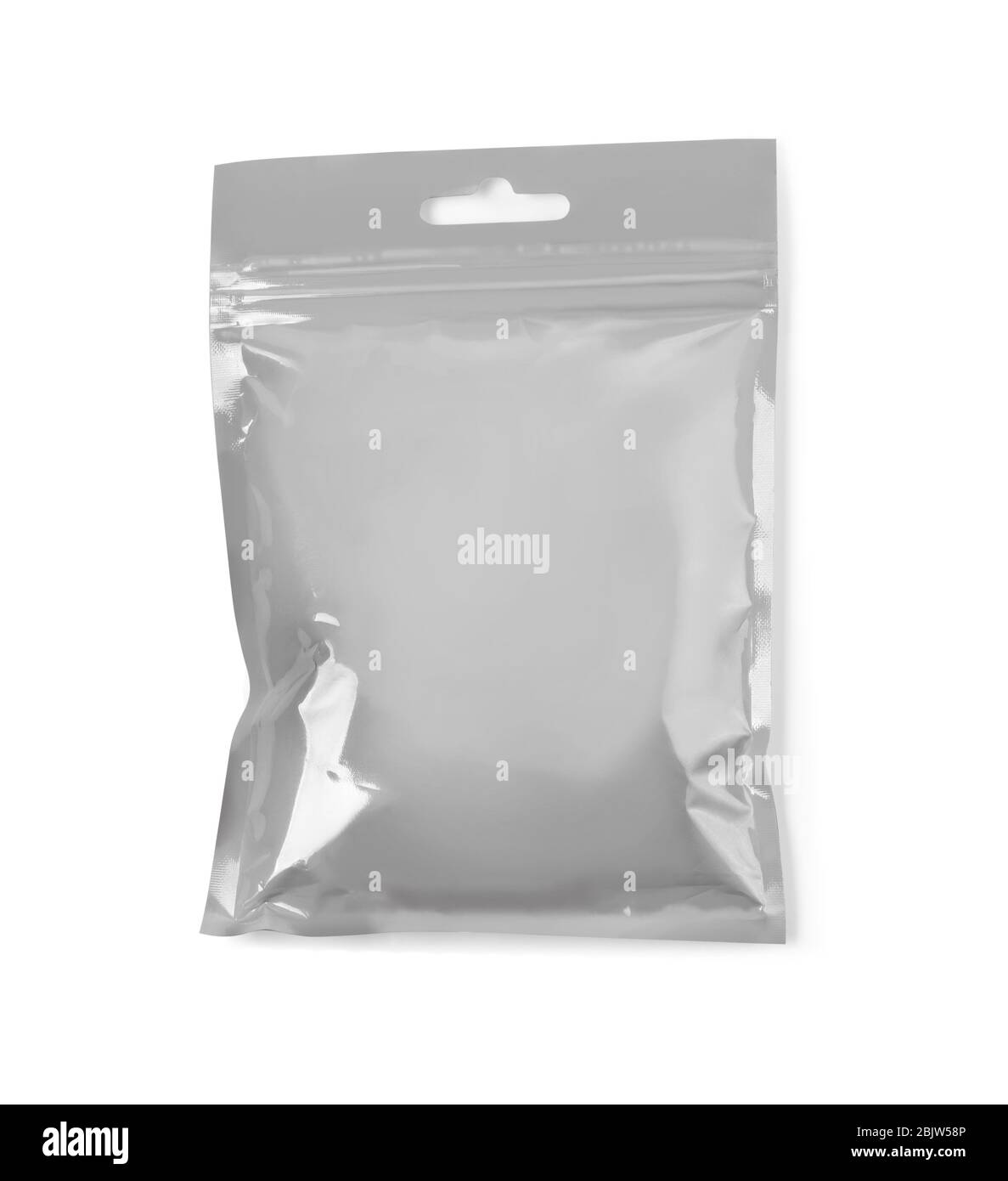 gray foil package isolated on white with clipping path Stock Photo - Alamy