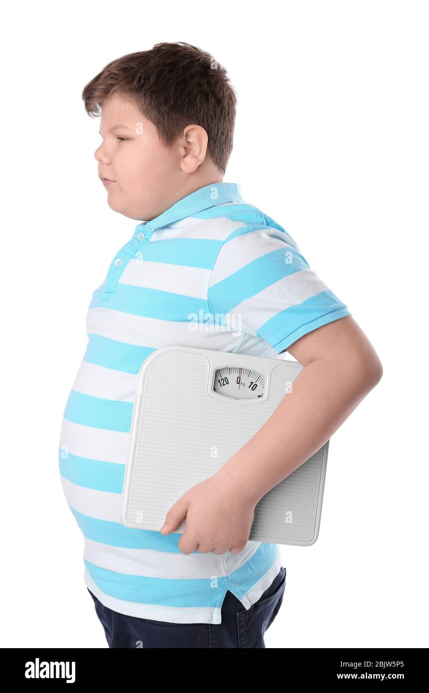 Obese kid scales hi-res stock photography and images - Alamy