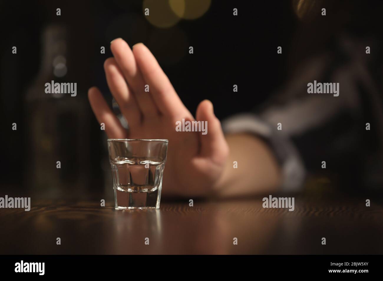 Woman rejecting alcohol hi-res stock photography and images - Alamy