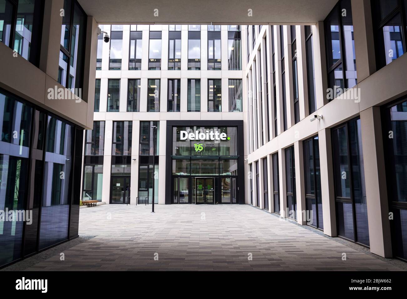 PRAGUE, CZECH REPUBLIC - APRIL 30 2020: Deloitte professional service ...