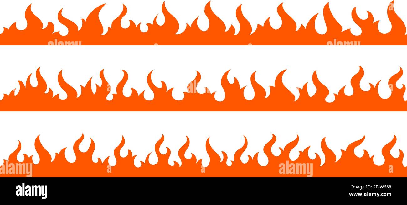 Fire flames border vector Cut Out Stock Images & Pictures - Alamy