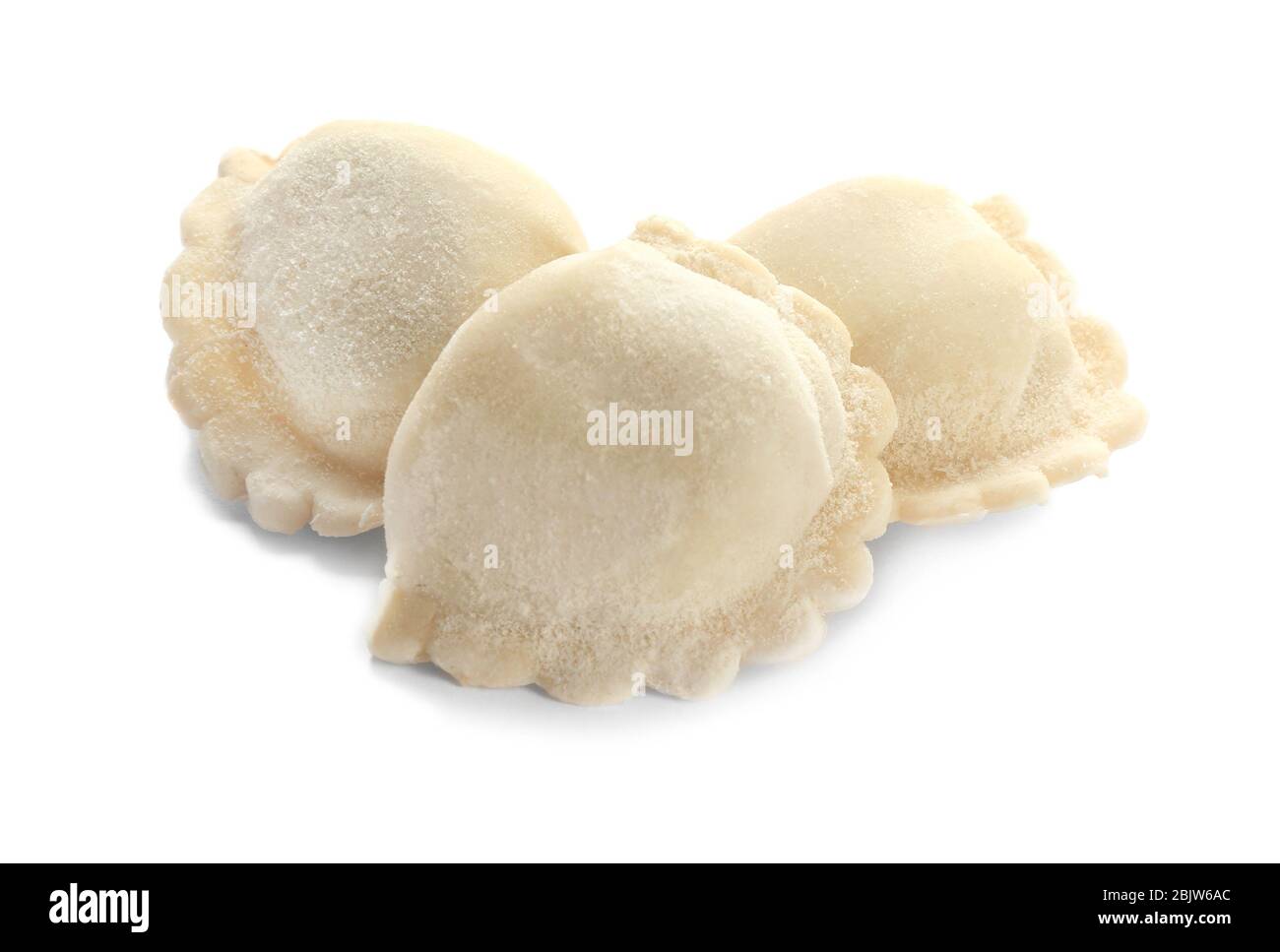 Raw dumplings on white background Stock Photo - Alamy