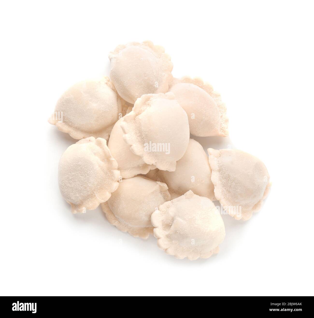 Raw dumplings on white background Stock Photo - Alamy